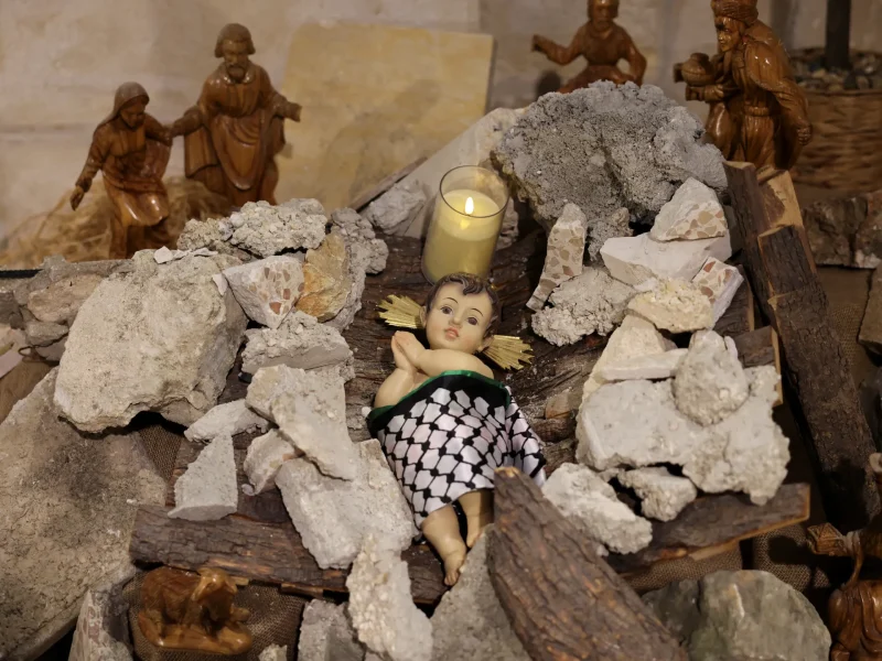 Bethlehem Nativity Scene Puts Baby Jesus In Gaza Rubble